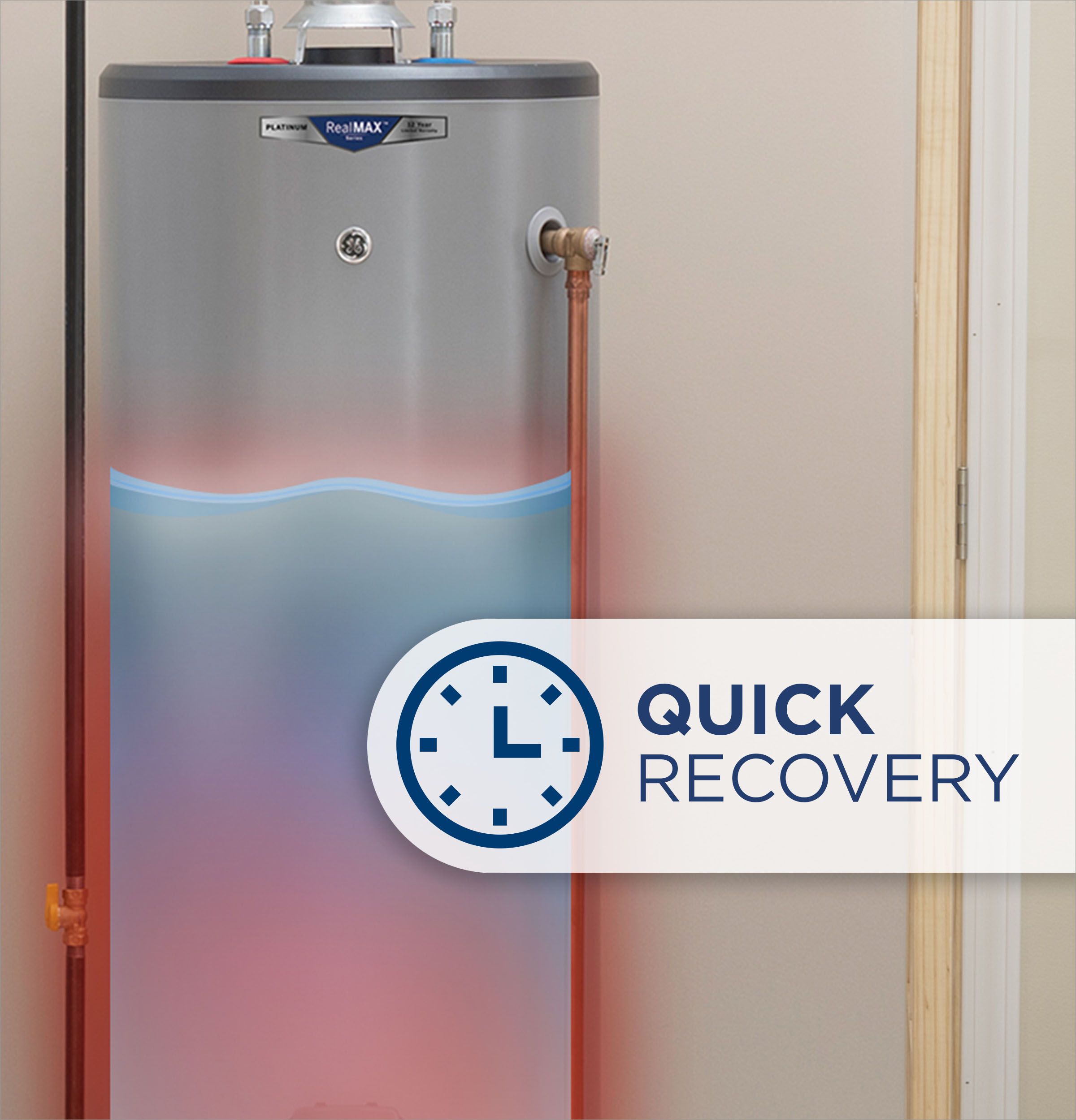 GE RealMAX® Platinum 40-Gallon Tall Natural Gas Atmospheric Water ...